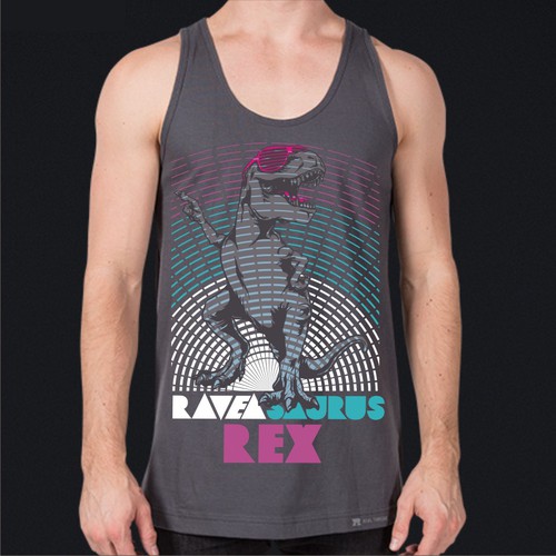 Designs | Create a Dancing Dinosaur Themed Tank Top "Raveasaurus Rex ...